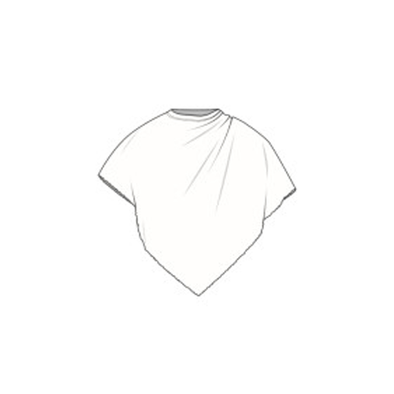 by basics merino small poncho leek green