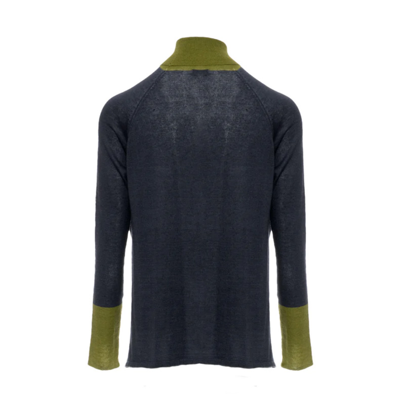 TM Top Key Turtle Neck Dark Night/Chartreuse