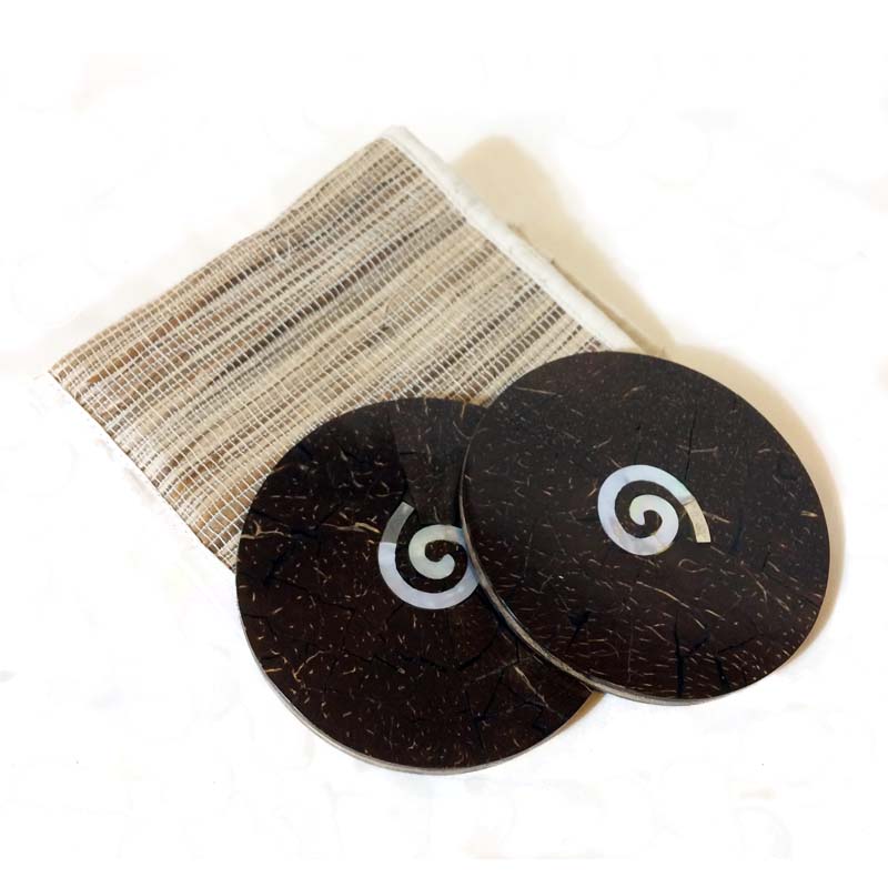Coasters with Silver Inlay