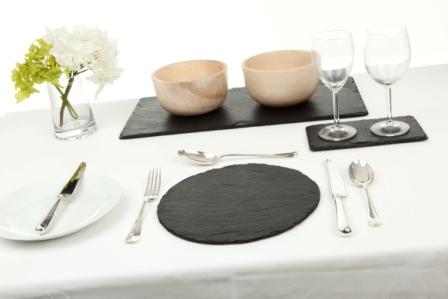 Slate Round Table Mats Set of 2