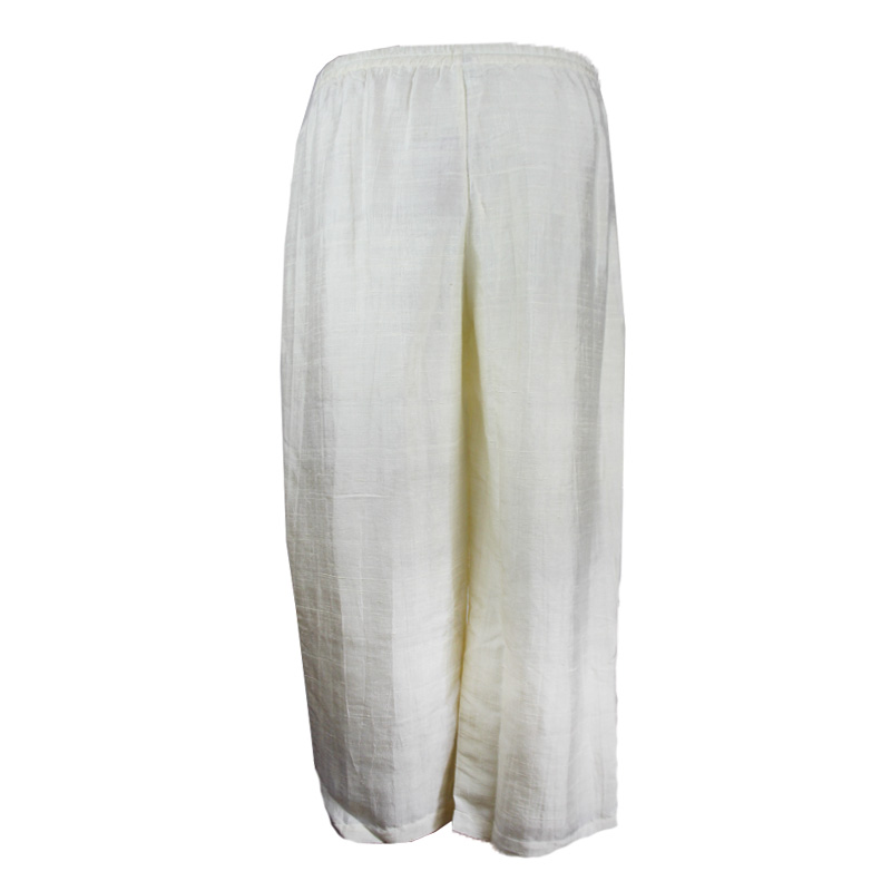 Bianco Levrin Patrizia Silk Shantung Trousers Cream
